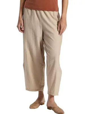 Ronen Chen RONEN CHEN Wide-Leg Textured Linen Blend Trousers Beige