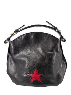MADISON MAISON Star Embellished Leather Shoulder Bag - Black