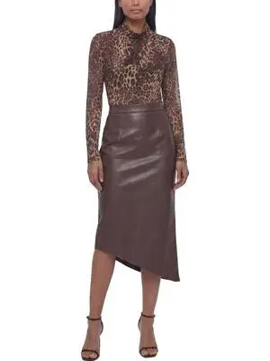 AREA STARS Carter Animal Print Mock Neck Top - Leopard