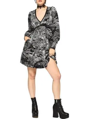 DISTURBIA Nara Boudicca Printed Mini Dress - Black