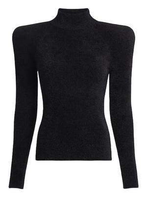 Balmain Fluffy Ribbed Knit Jumper - Black