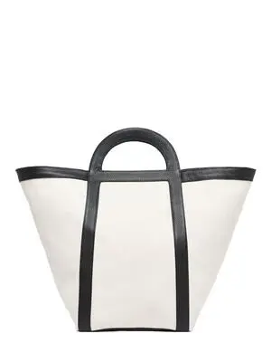MESCH Atuel Large Canvas Tote With Leather Trim - Black