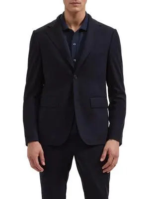 Bugatchi Two Button Wool Blend Blazer - Navy