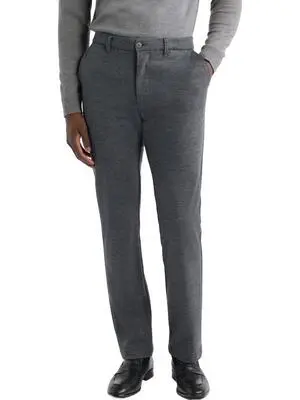 Bugatchi Flat Front Wool Blend Chino Pants Anthracite
