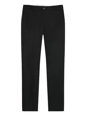 Bugatchi Flat Front Wool Blend Chino Pants Black