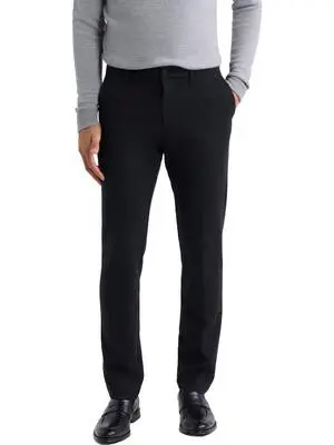 Bugatchi Flat Front Wool Blend Chino Pants - Black