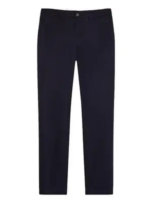Bugatchi Flat Front Wool Blend Chino Pants Navy