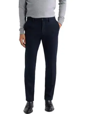 Bugatchi Flat Front Wool Blend Chino Pants - Navy