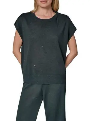 Donna Karan New York Metallic Sequined Sweater - Black Forest