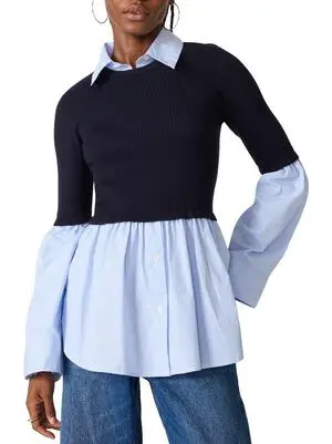 Steve Madden Mixed Media Sweater - Midnight