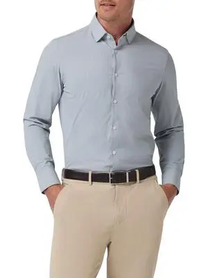 Mizzen+main Halyard Trim Fit Plaid Short Sleeve Performance Button-up Shirt Hemlock Levi Plaid