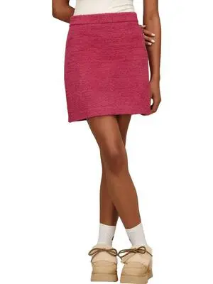 UGG Elzie Fuzzy Knit Miniskirt - Strawberry