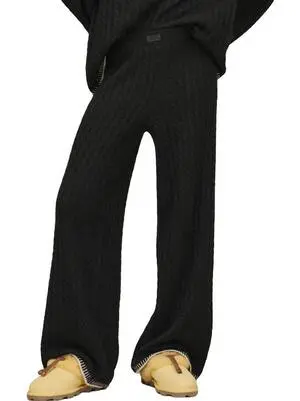 UGG Rylynn Cable Knit Straight Leg Pants - Black