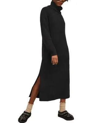 UGG Turtleneck Ribbed Midi Dress - Black
