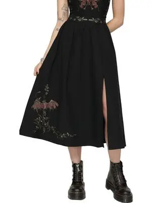 DISTURBIA Disturbia Oren Bat Embroidered Midaxi Skirt