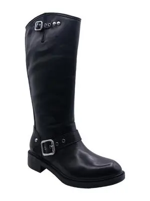 Ash Freesia Suede Buckled Tall Boots - Black