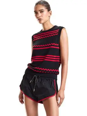 Cynthia Rowley Zigzag Knit Tank - Black