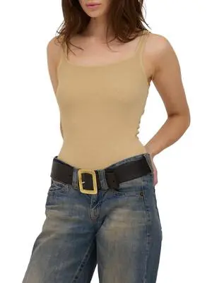PROJECT SOCIAL T Project Social T Ribbed Scoop Neck Tank Camel