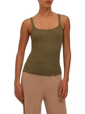 PROJECT SOCIAL T Project Social T Ribbed Scoop Neck Tank Olive