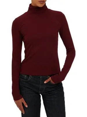 PROJECT SOCIAL T Project Social T "Franklin" Turtleneck Knit Top Dark Cherry