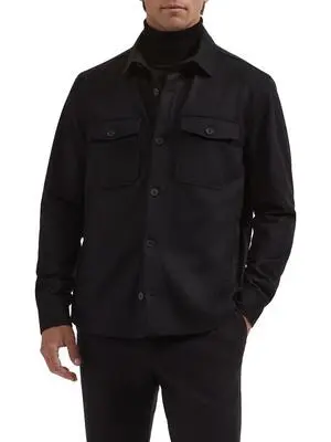 Bugatchi Wool Blend Shirt Jacket - Black