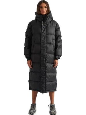 JACK1T Longline Midi Puffer Coat - Black