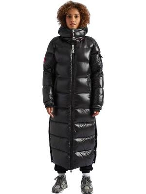 JACK1T High Collar Maxi Puffer Coat - Black