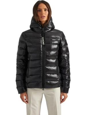 JACK1T Hooded Quilted Puffer Jacket - Black