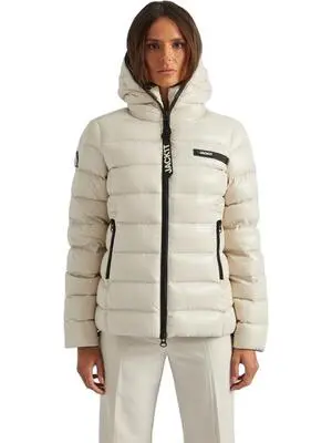 JACK1T Hooded Quilted Puffer Jacket - Stone