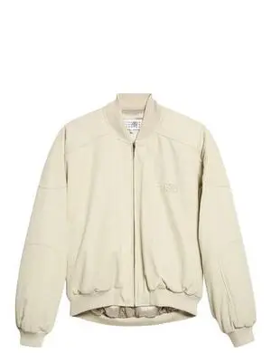 MAISON MARGIELA Cotton Twill Bomber Jacket - Ecru