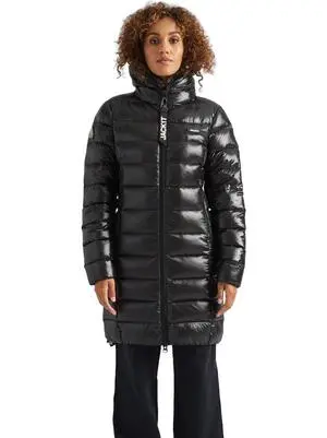 JACK1T Longline Puffer Coat - Black