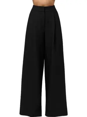 Naked Wardrobe Pleated Wide-leg Trousers - Black