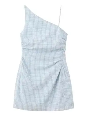 Mango Phoebe One-shoulder Minidress - Sky Blue