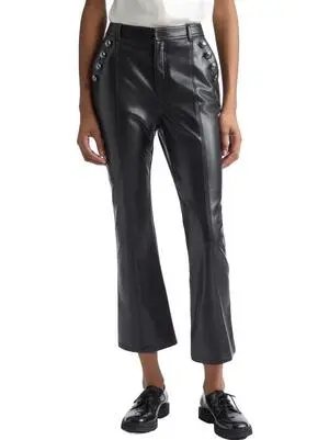 Cinq À Sept Suzette Cropped Faux Leather Flare Pants - Black