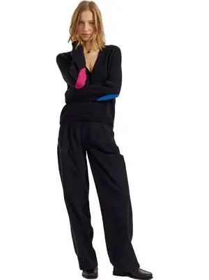 Chinti & Parker Wool-cashmere Cardigan With Contrast Elbow Patches - Navy