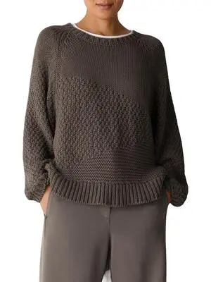 Eileen Fisher Organic Cotton Chunky Sweater - Cobblestone