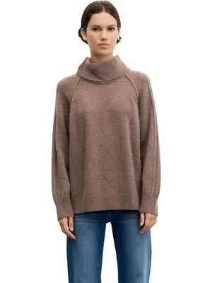 Gerard Darel Robi Wool Blend Roll Neck Sweater - Camel