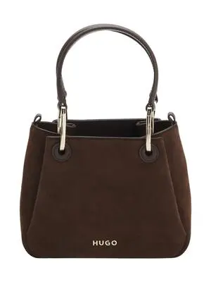 HUGO HUGO Faux Suede Tote Bag With Logo Lettering