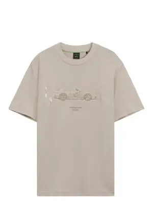 BOSS Porsche X T-shirt With Glossy Artwork - Light Beige