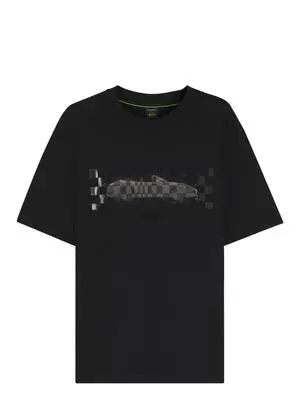 BOSS Porsche X T-shirt With Glossy Artwork - Black