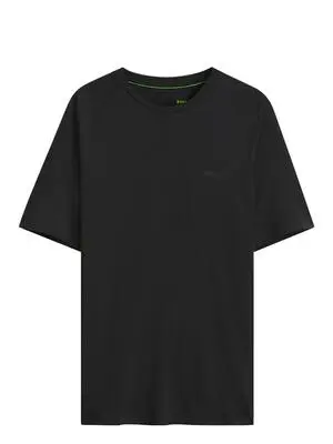 BOSS Wool-blend T-shirt With Quick-dry Performance Dark Grey