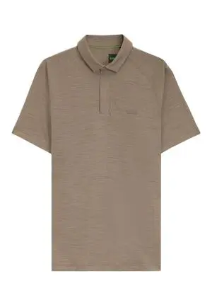 BOSS Wool-blend Slim-fit Polo Shirt With Concealed Placket