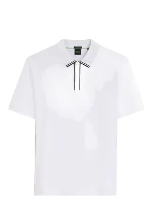 BOSS Striped-trim Polo Shirt In Interlock Cotton