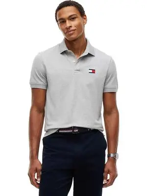 Tommy Hilfiger Regular Fit Flag Logo Polo - Light Grey Heather