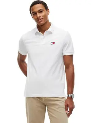 Tommy Hilfiger Regular Fit Flag Logo Polo - Optic White