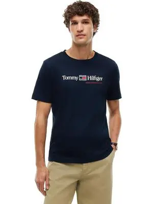 Tommy Hilfiger Hilfiger Flag Logo T-shirt - Navy Blue