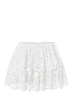 PALM COLLECTIVE Lace Mini Skirt - White