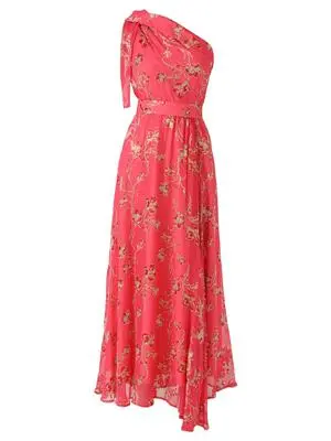 SACHA DRAKE Francesca Maxi Dress Floral Burnout Silk Rayon - Pink