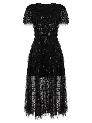 POST MERIDIEM Post Meridiem Sequined Midi Dress Black