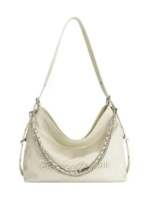 ORANGE CUBE Metropolitan Chain Hobo Bag - White